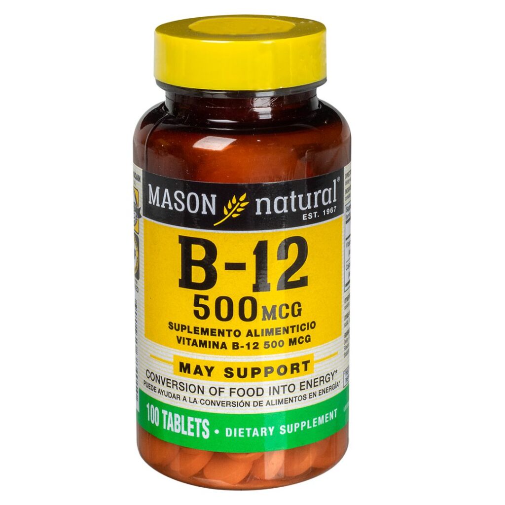 Vitamina B-12 500 MCG Mason Natural - 100 Tabletas - MEGAMARKET ECUADOR